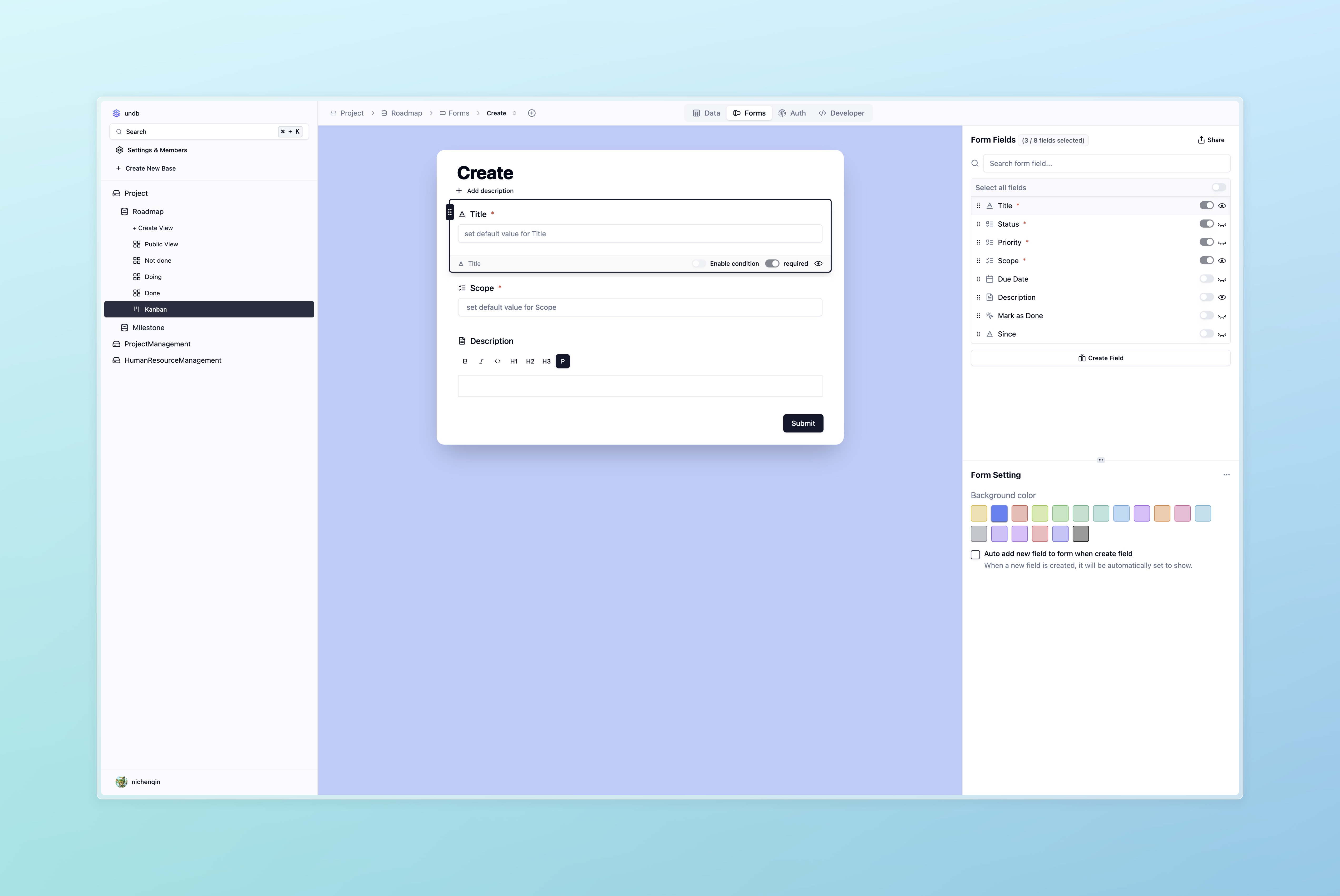 Undb Open Source Airtable Alternative And Backend As A Service